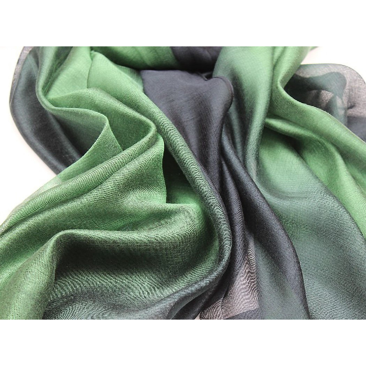 SNUG STAR Cotton Silk Scarf Elegant Soft Wraps Color Shade Scarves for Women (Dark green)