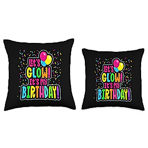 Blacklights and Glow Parties, Retro Wear Let's Glow Crazy, in Bright Colors Dance Wear 80's and 90's Throw Pillow, 16x16, Multicolor