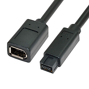 cablecc IEEE 1394 6Pin Female to 1394b 9Pin Male Firewire 400 to 800 Cable 20cm