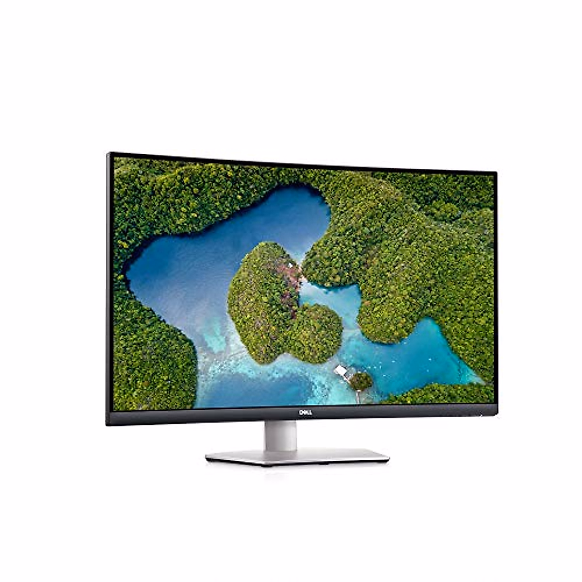 Dell S3221QS 32 Inch Curved 4K UHD, VA Ultra-Thin Bezel Monitor, AMD FreeSync, HDMI, DisplayPort, Built in Speakers, VESA Certified, Silver