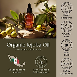 Vanilla Essential Oil for Skin (0.34 fl oz) & Jojoba Oil for Hair (3.4 fl oz) Set - 100% Natural Aromatherapy Grade Essential Oils Set - Gya Labs