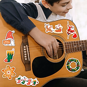 Christmas Stickers 100 PCS, Cute Vinyl Waterproof Cartoon Stickers for Kids, for Stationery, Luggage, Skateboard, Guitar, Laptop, Computer, Teaching Rewards