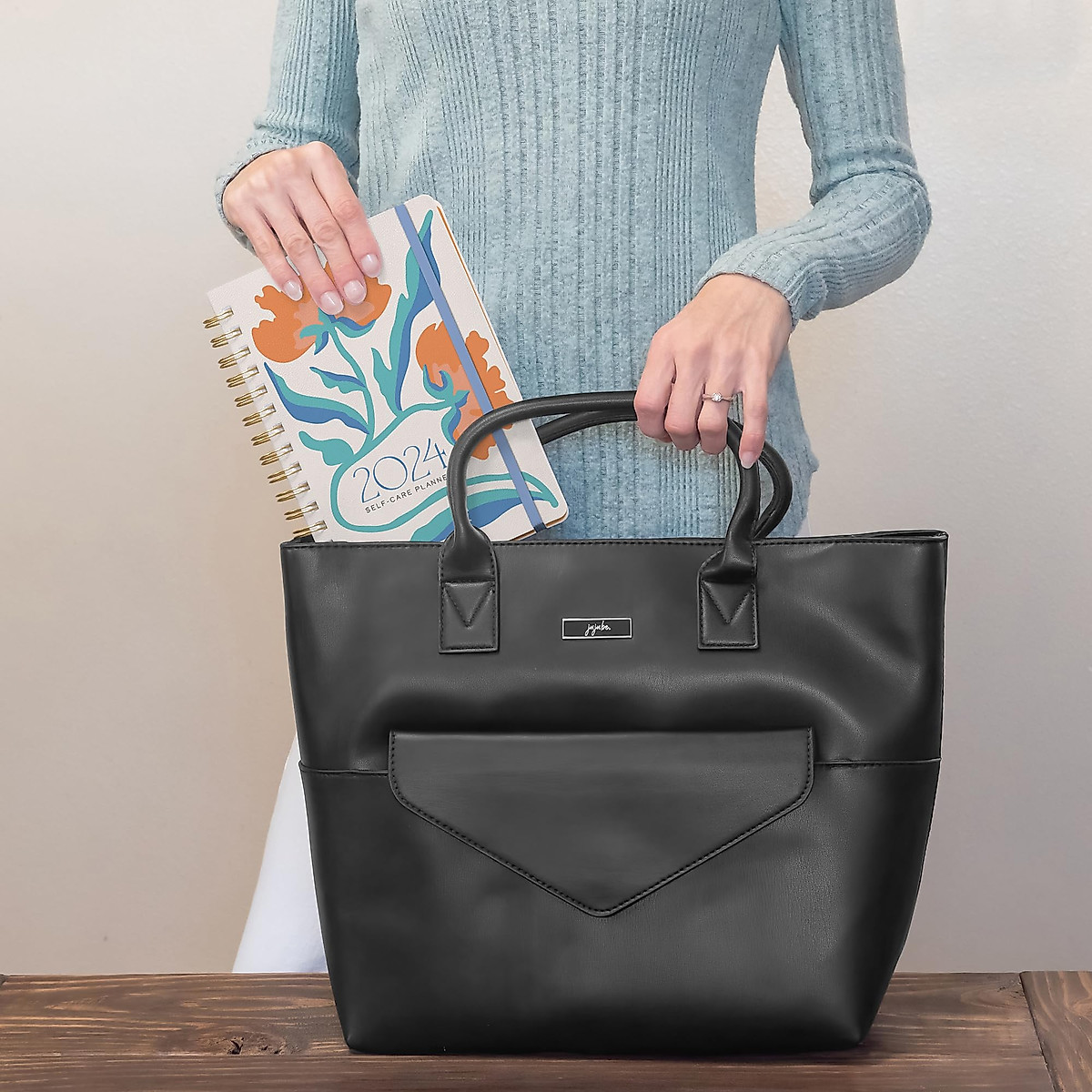 Orange Circle Studio 2024 Self Care Planner, Gratitude Journal, Spiral Notebook with Wellness Tracker, 17-Month Wire-O Bound Calendar Book, Monthly and Weekly Spread Views, Floral Flow