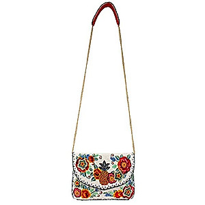 Mary Frances Off to Paradise Floral Crossbody Clutch Handbag, Multi