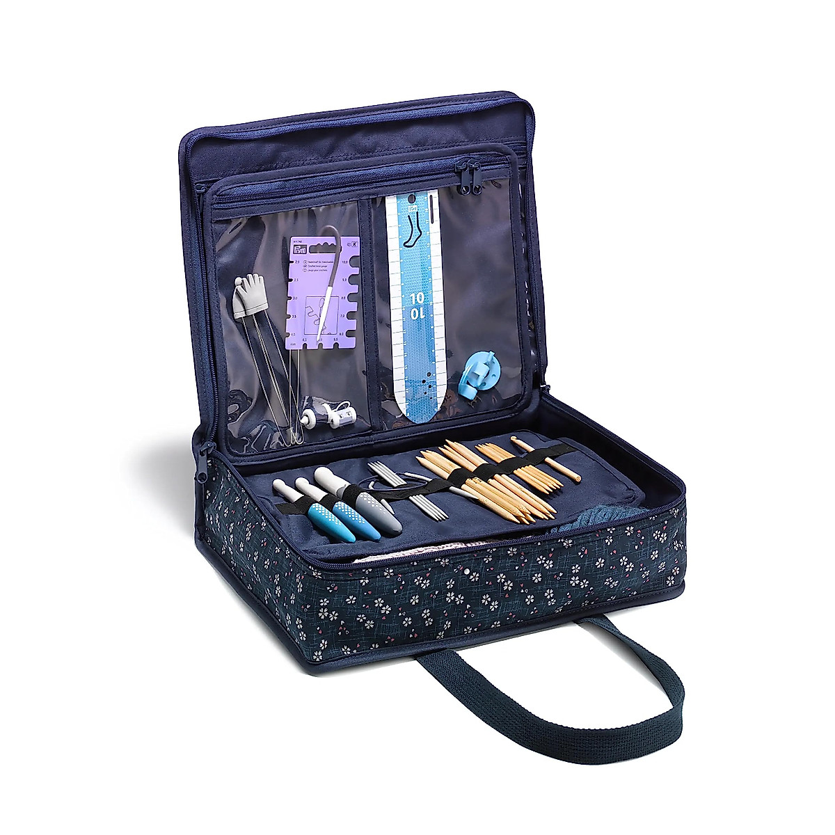 Prym Purpose, Navy Floral Project Organizer Bag, Blue