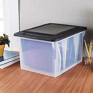 STERILITE 18689004 18.5" X 14" X 11" File Box Clear Base With Black Lid (Pack of 1)
