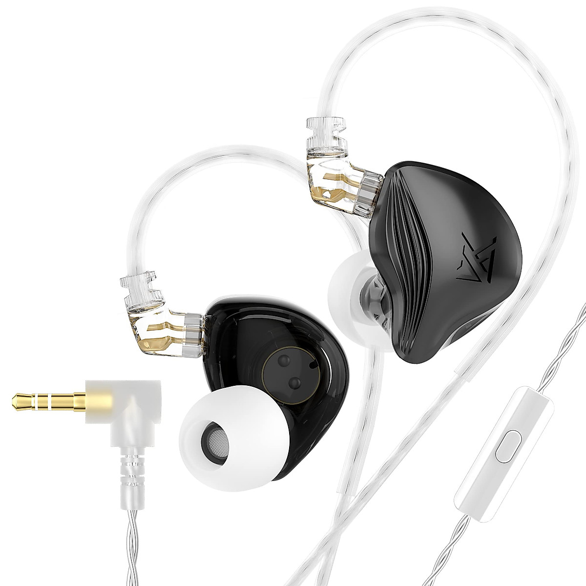 KZ ZEX in Ear Earphones, Electrostatic Wired HiFi Earbuds, KZ Low Voltage Electrostatic Dual Magnetic Dynamic Unit Noise Cancelling Headphones(Black Mic)