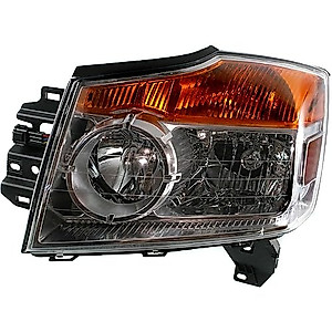 HDOZTOJI Headlight Halogen Bulb Left Side Clear Lens W/Bulb Headlamp for Nissan for Armada LE 08-09 & SE 08-10 & Platinum 10-15 & SL/SV 11-15 & Base 12-15 13440261 NI2502175