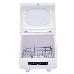 1200W Portable Countertop Dishwasher Compact Dish Washing with 5 Washing Programs 360° Spray Arms Mini Display Dishwasher for Small Apartment Office and Home Kitchen