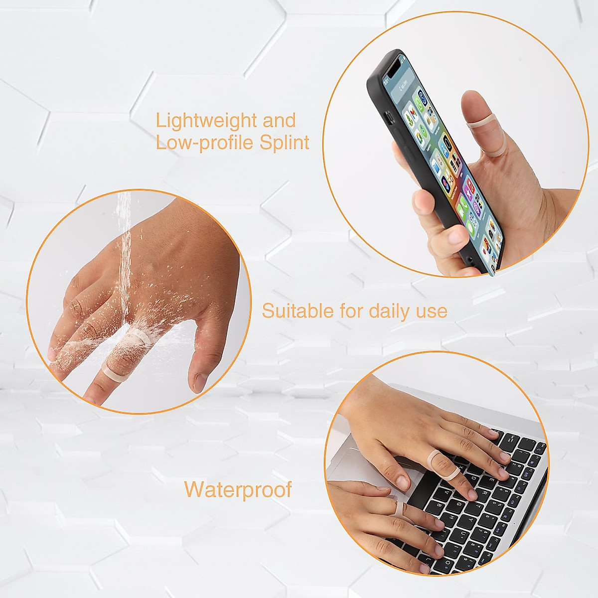 CAGSIG Oval Finger Splints, 5PCS Oval Trigger Finger Splint for Trigger/Mallet/Arthritis/Straightening, Trigger Finger Brace for Thumb Middle Pinky or Ring Finger -Size 6,7,8,9,10