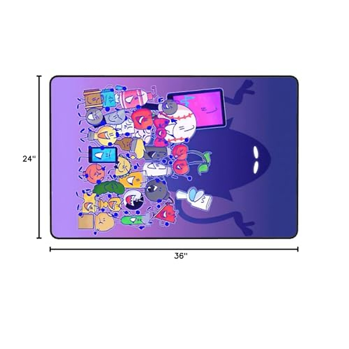 Bfdi Battle for Dream Anime Rug Soft Flannel Carpet 3D Non-Slip Area Rug Art Floor Mat Doormats Decorative Rugs for Bedroom Living Room 36"X24"