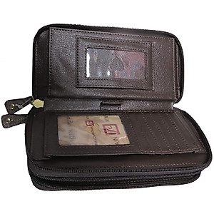 Stone Mountain Cornwell Leather Checkbook Wallet Cognac Brown