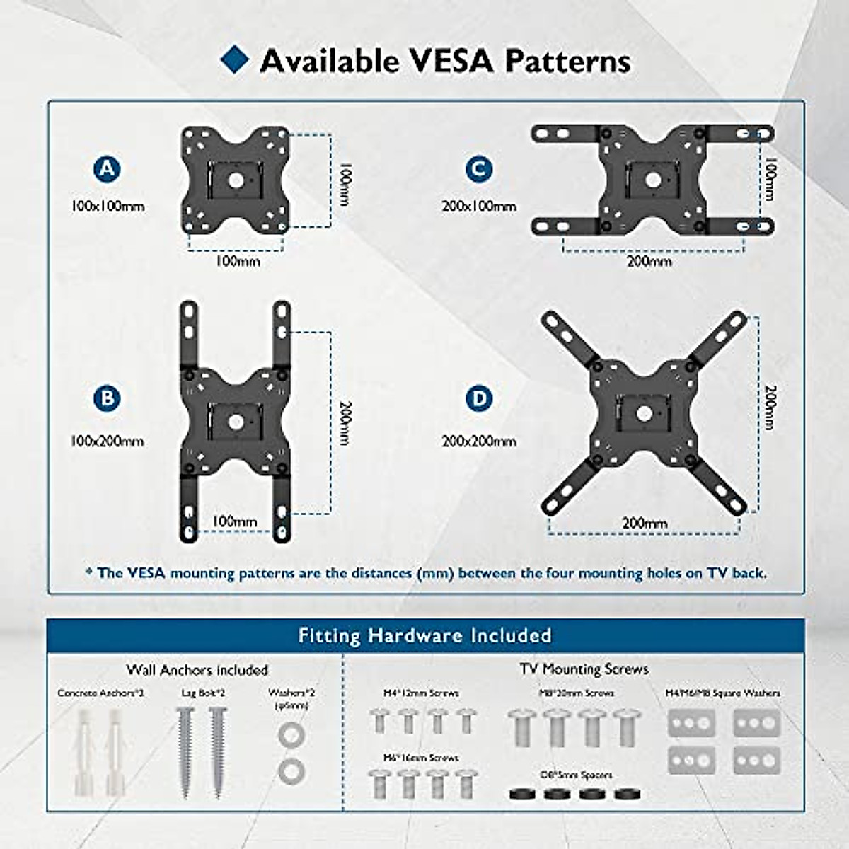 BONTEC Full Motion Articulating Arm TV Wall Mount for 13-43 Inch LED LCD OLED TVs, Tilt, Swivel & 360°Extension Rotation TV Monitor Wall Mount up to 44lbs, Max VESA 200x200mm, Bubble Level, Cable Ties