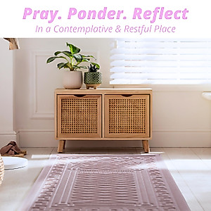 Sacred Artisans Prayer Mat, Powder Pink, Padded with Thick, Soft, Luxury Foam - Prayer Rug, Muslim Prayer Rug, Islamic Prayer Rug, Prayer Matt - Travel & Gift Ready for Ramadan & Eid