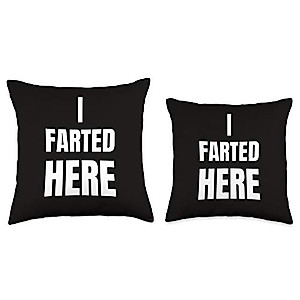Fun & Fart Pillows Living Room Deco I Farted Here and Here Fun Quote On A Funny Throw Pillow, 16x16, Multicolor