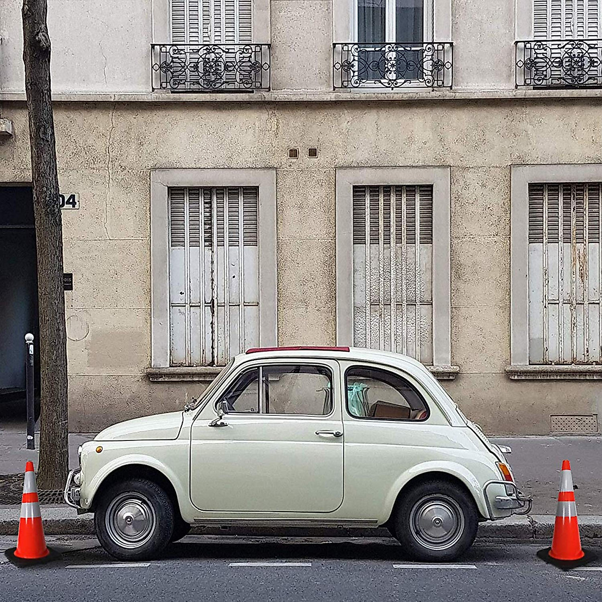 Reliancer 6PCS 28" Traffic Cones PVC Safety Road Parking Cones with Black Weighted Base w/6"&4" Reflective Collars Fluorescent Orange Hazard Cones Construction Cones for Traffic or Home Improvement