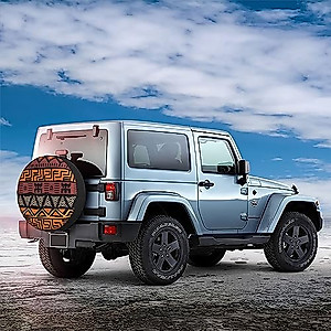 African Mud Cloth Tribal Spare Tire Cover 16 Inch Waterproof Dust-Proof Wheel Tire Cover Wheel Protector Fit for Trailer, Rv, SUV and Many Vehicle