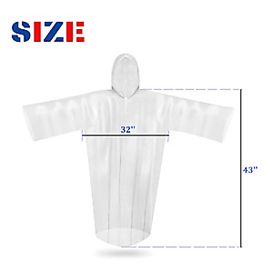 SANXINHT 5 Pack Rain Poncho Set Colorful Disposable Rain Poncho for Adults with Drawstring Hood and Sleeves(Clear)