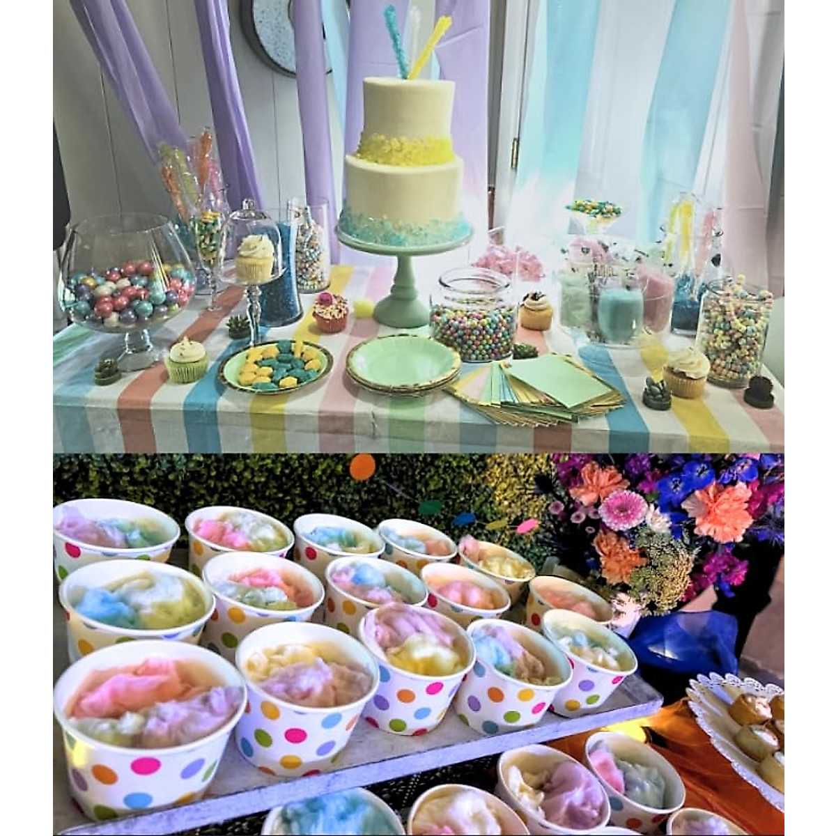 Lupy Lups! Cotton Candy Party Pack 0.5 oz each - Individually Wrapped- Pastel Candy for Stocking, Treats, Party Favors, Buffet table and Piñata (Assorted)