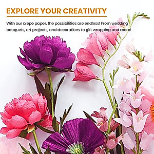 Lotus Decor 12 Rolls Crepe Paper Streamers Birthday Decorations 82ft x 1.7inch Rainbow Party Streamers Decorations for Weddings, Engagement, Baby & Bridal Shower, etc