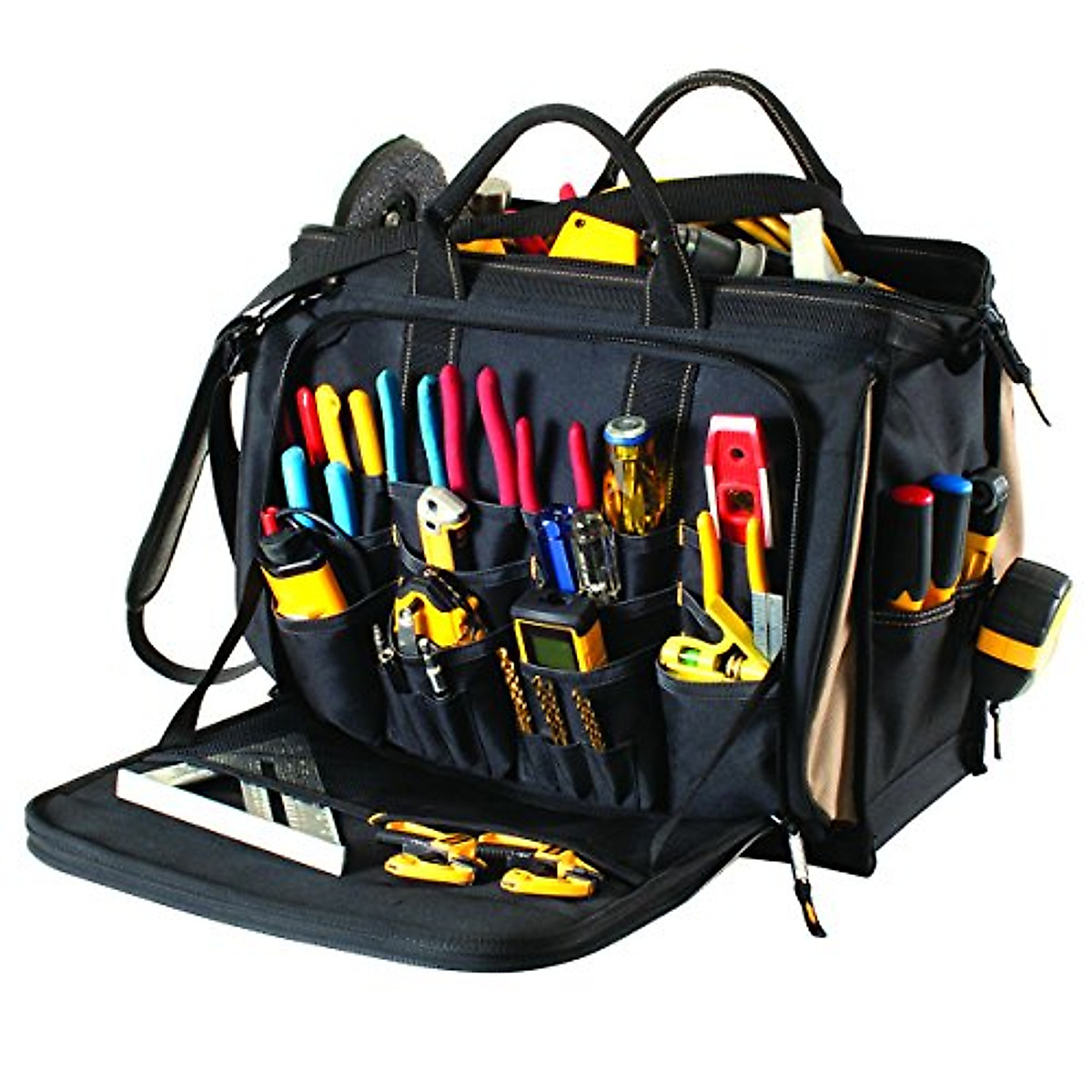 Custom Leathercraft1539 Multi-Compartment 50 Pocket Tool Bag