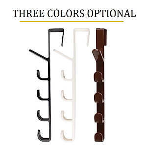 canjoyn 5 Layers Over The Door Hook Organizer Rack Hanger Backpack Handbag Door Hook, Pack of 4 (White)