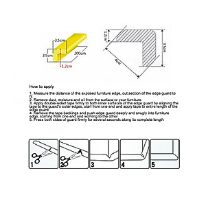 Elf Star Extra Thick Premium High Density Furniture Table Edge Protectors Foam Baby Safety Bumper Guard 2 Meters (6.5 Ft) Brown