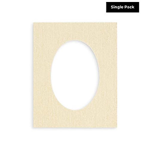 8.5x11 Mat Bevel Cut for 7x9 Photos - Precut Fresh Linen Canvas Oval Shaped Photo Mat Board Opening - Acid Free Matte to Protect Your Pictures - Bevel Cut for Family Photos, Pack of 1 Matboard
