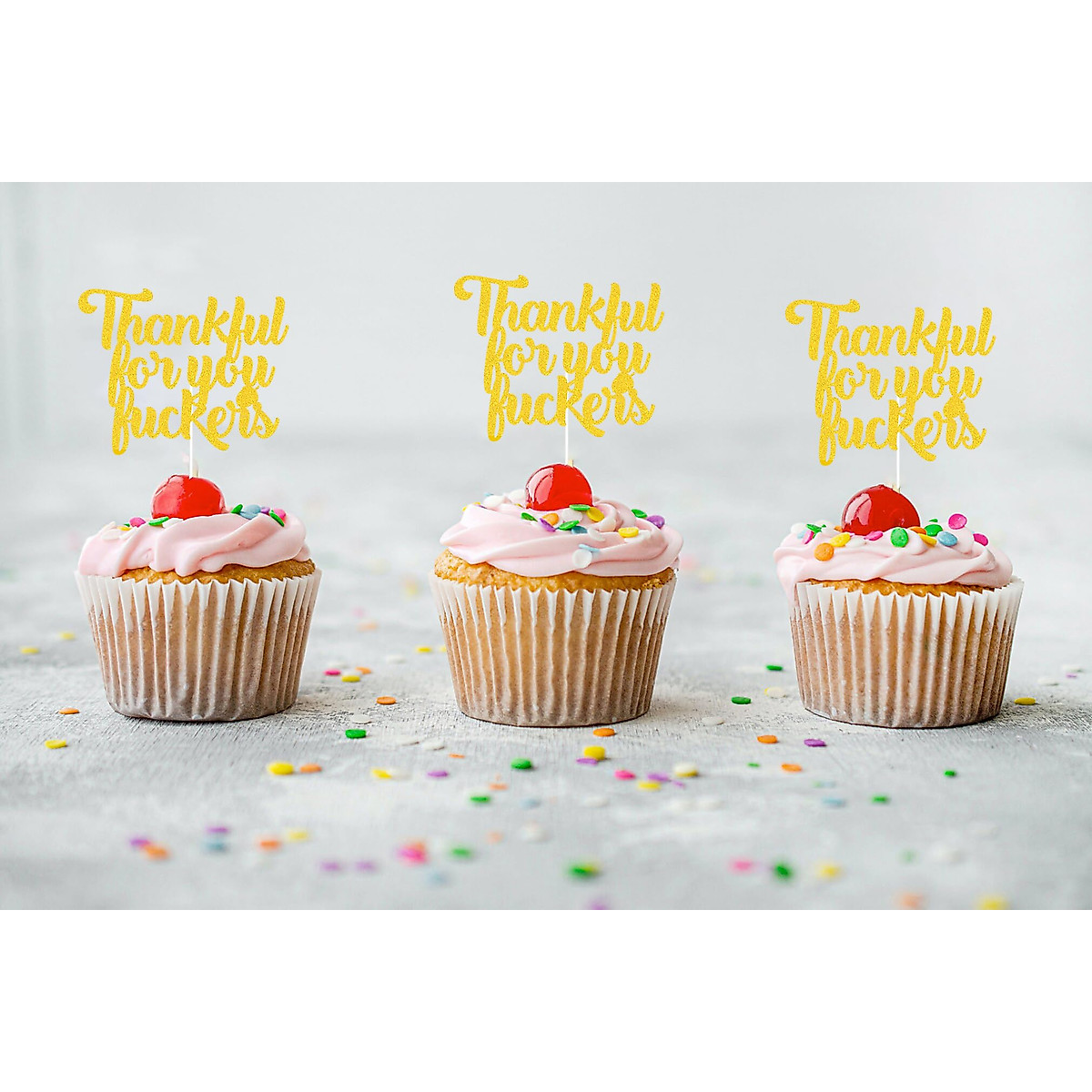 Friendsgiving Cupcake Toppers, Happy Friendsgiving Party Decorations, Thankful Cake Topper, Thanksgiving Party Decorations, TFYFXCP Thanksgiving Cupcake Toppers for Friendsgiving Decorations, 30Pcs