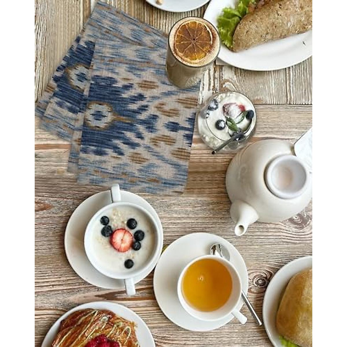 Onekaccu Geometric Abstract Floral Dish Towels Set, Waffle Weave Kitchen Towels Microfiber Towels Cleaning Western Native Tribal Soft Absorbent Dish Drying Towels Hand Towels 2 Pack 15.7x23.6 in