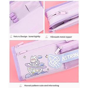 MOMEITU Kawaii Pencil case Kawaii School Supplies Cute Pencil case Large Capacity Pencil case Cute Pencil case Kawaii(Purple Planet)