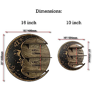 Standish House 10-Inch Handmade Moon Shelf for Stones and Crystal Display - Handcrafted Wood Accent Shelf - Crescent Moon Phase Wall Decor - Enchanting Crystal Display Shelf - Boho Home Decor