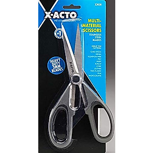 X-Acto Multi-Material Scissors with Heavy Duty 3MM Stainless Steel Blades (X3038) , Black