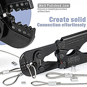 iCrimp Wire Rope Crimping Tool/Cutter for Aluminum Oval Sleeves,Stop Sleeves,Crimp Ferrules,Crimping Loop sleeve From 3/64-inch to 1/8-inch
