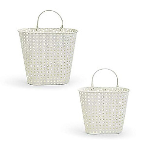 Two's Company Cane Webbing Pattern Set of 2 Decorative Baskets