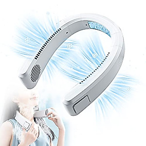 NORMIA RITA 720° Cooling Bladeless Neck Fan Personal AC Cooling Fan with Refrigeration Chip, Upper & Lower 80PCS Wind Outlets Strong Airflow Rechargeable Portable Fan for Travel, Walking, Outdoor