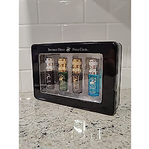 Beverly Hills Polo Club Men's Collection 4-Cologne Gift Set with Deluxe Tin Gift Box (Colognes may vary)