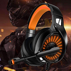 Gaming Headset,MMUSC Stereo Headphones for Laptop,Tablet,PS4, PC, Xbox One Controller, Noise Cancelling Over Ear Headset with Mic, LED Light, Bass Surround