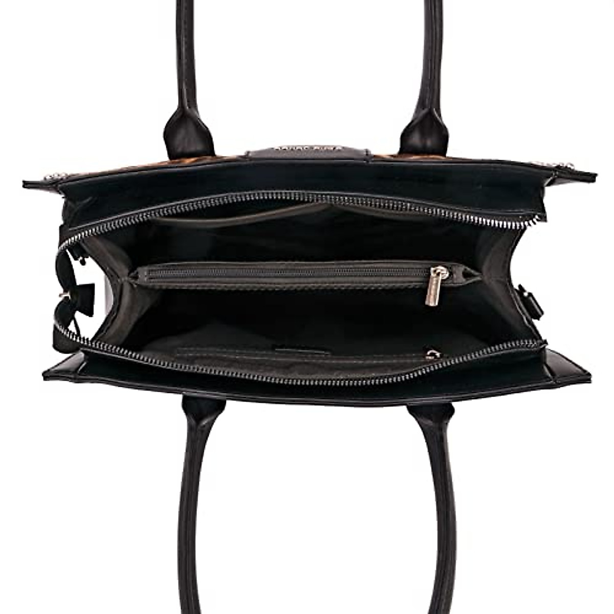 DAVID JONES Paris Women Fashion Leopard Print Shoulder Tote Bag - Black/Brown