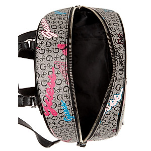 GUESS Women's Stanzler Black Logo Graphic Graffiti Print Backpack