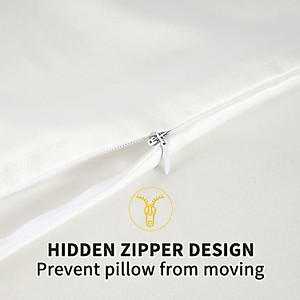 ZIMASILK 100% Pure Mulberry Silk Pillowcase for Hair and Skin Health,Soft and Smooth,Both Sides Premium Grade 6A Silk,600 Thread Count,with Hidden Zipper,1pc(Toddler 13''x18'',Ivory)