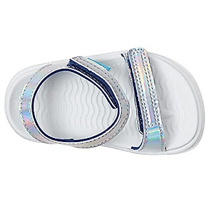 Native Shoes Kids Charley Hologram (Toddler) Flat Sandals for Kids - Metallic Synthetic Upper, Man Made Outsole, and Round Toe 7 Toddler M