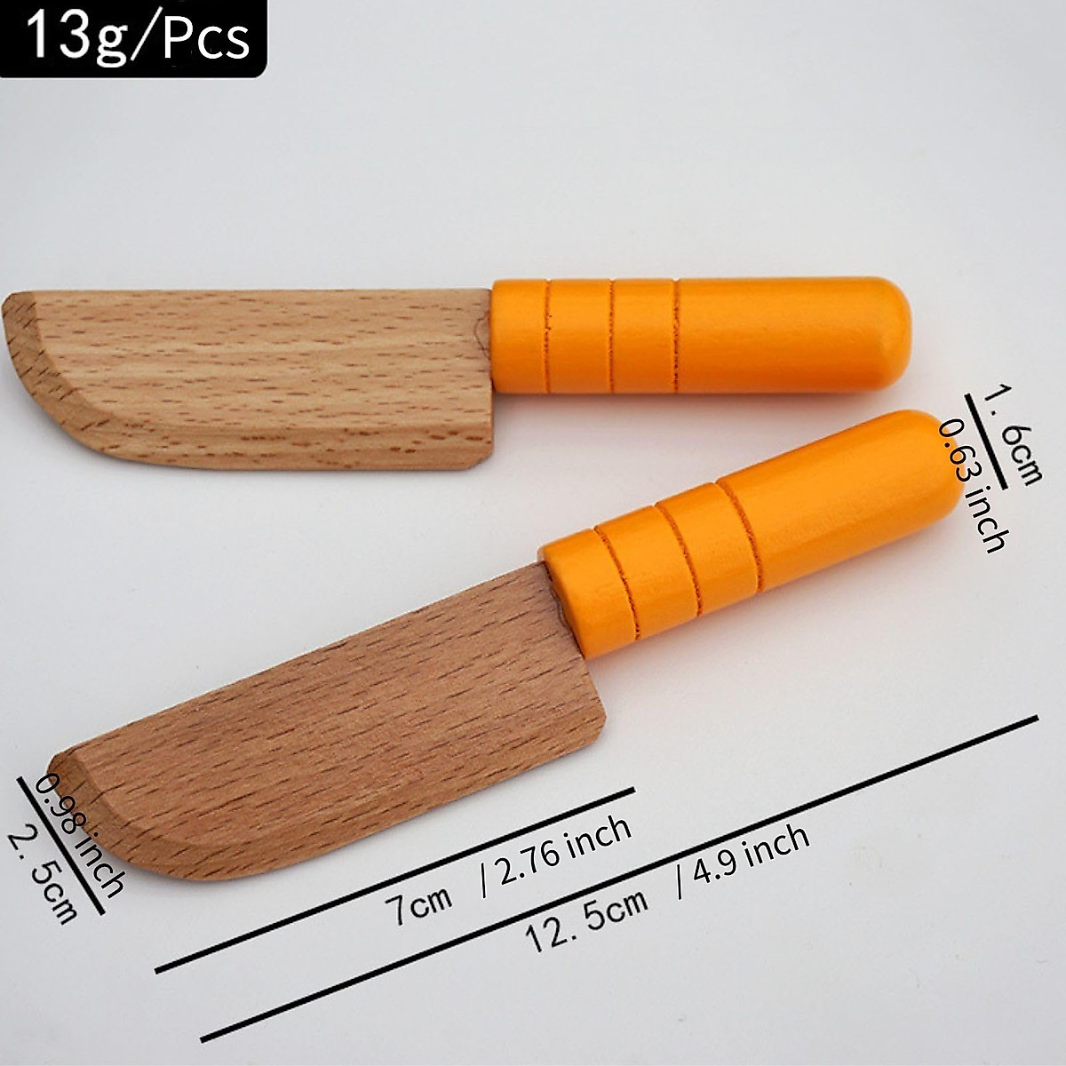 Nwsrayu 3 Pieces Wooden Kids Knife Toddler Knife for Chopping Kids Knifes for Cooking Toddler Knives Children's Safe Knives Cutting Veggies Fruits, Kitchen Tool for 3-10 Years Old