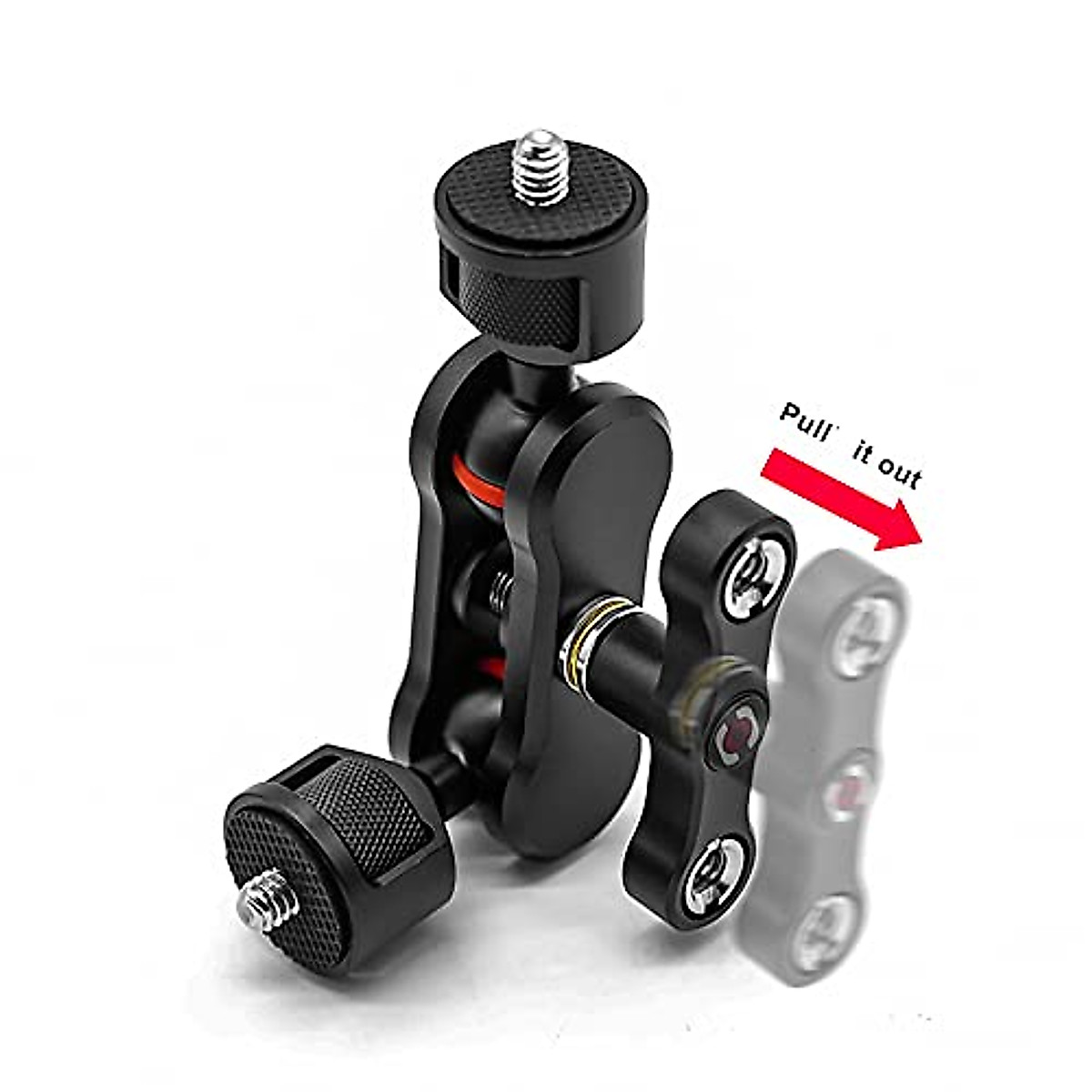 TOSICAM Articulating Magic Arm with Double Ballheads Monitor Mount,1/4" Screw for Field Monitor,Lights,Audio Recorders,Gimbal,Camera Cage,Video Shooting