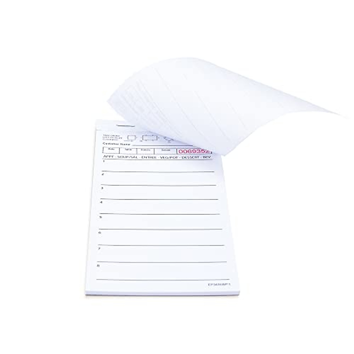 DGBDPACK Guest Check Pads EP-3616WP-1 (10 Pads), Total 500 Sheets White Waitress Notepad, Server Order Pads for Restaurant