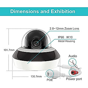 Anpviz 4.0MP(2560x1440) POE IP PTZ Dome Camera Compatible with Hikvision ,4X Optical, 16X Digital Zoom, H.265+ Outdoor Security Camera, Alarm, Pan/Tilt, SD Card Slot