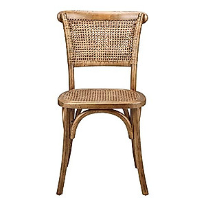 Moe's Home Collection Rattan Elm Dining Chair, Set of 2, Churchill (Light Brown) Churchill Dining Chairs, Light Brown