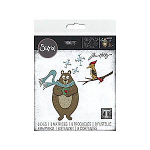 Sizzix Thinlits Die Set 8PK Cozy Winter by Tim Holtz, 665574, Multicolour