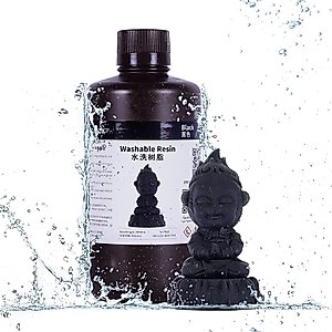 NOVA3D Water Washable 3D Resin Lower Odor LCD 3D Rapid Resin 405nm Photopolymer Resin for LCD 3D Printing, Black, 500g