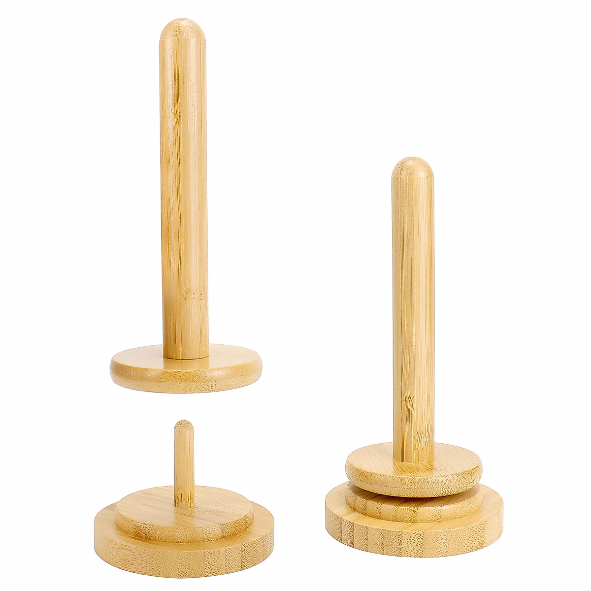 QWORK Wood Yarn Holder with Twirling Mechanism Classic - Convenient and Stylish Storage Solution for Craft & Sewing Supplies - Natural Wood, 7x4 inches, 2 Pack